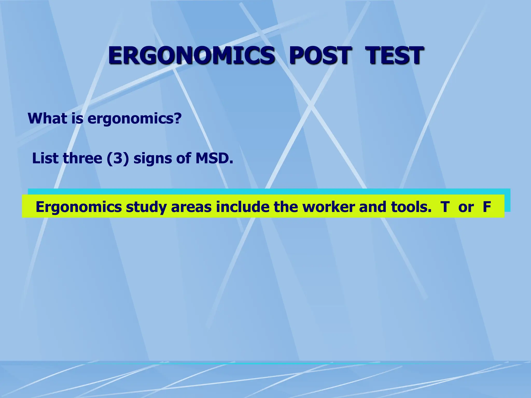 ergonomics-training power point presentation | PPT