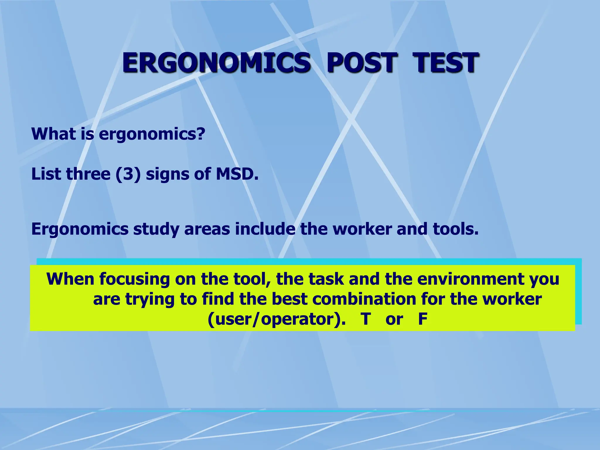 ergonomics-training power point presentation | PPT