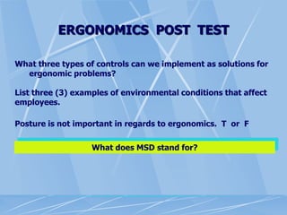 ergonomics-training power point presentation | PPT