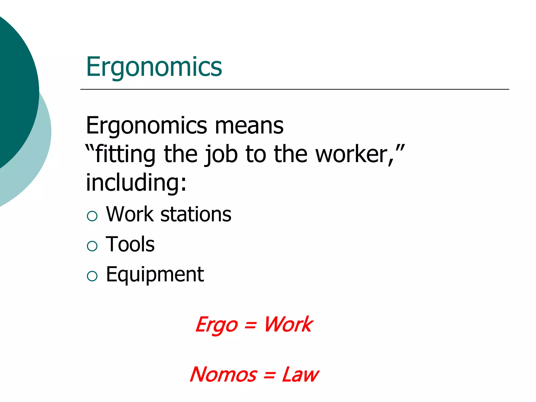 Ergonomics at workplace | PPTX