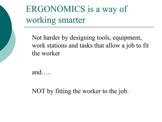 Ergonomics at workplace | PPTX | Physical Therapy | Wellness