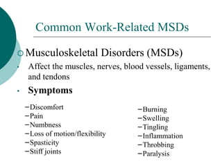 Ergonomics at workplace | PPTX