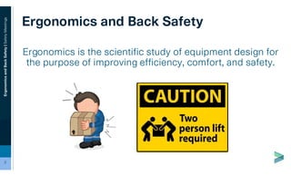 Ergonomics and Back Safety PowerPoint 2025 | PDF