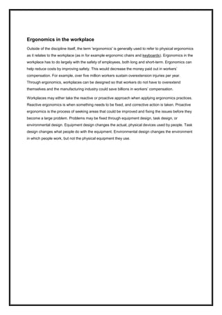Ergonomicsfinal | PDF