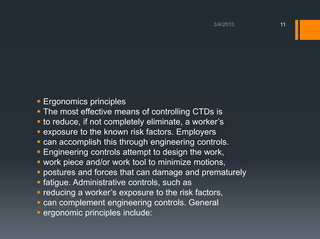 Ergonomics in construction | PPTX