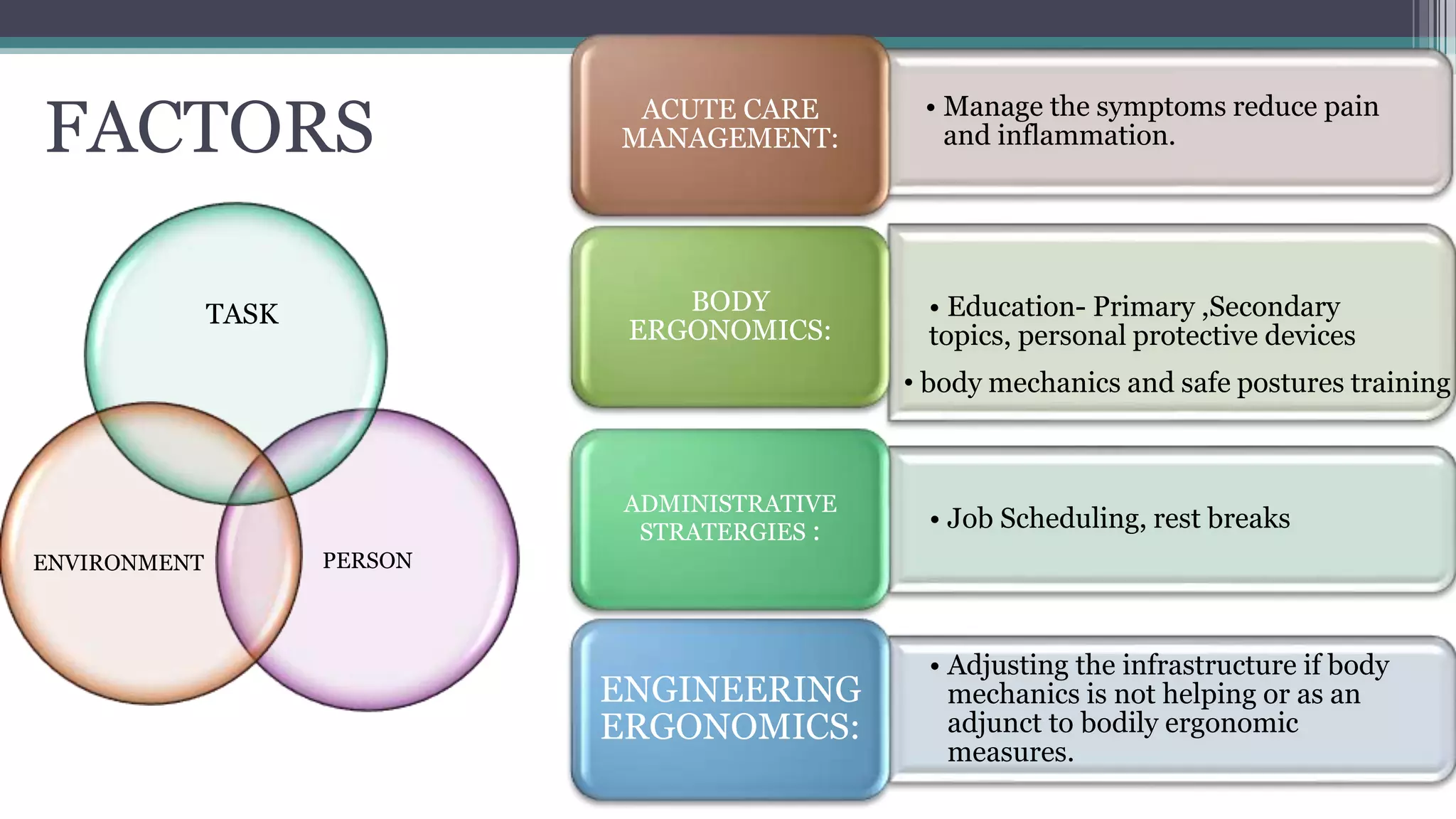 Ergonomics in Physiotherapy and Workplace | PPTX