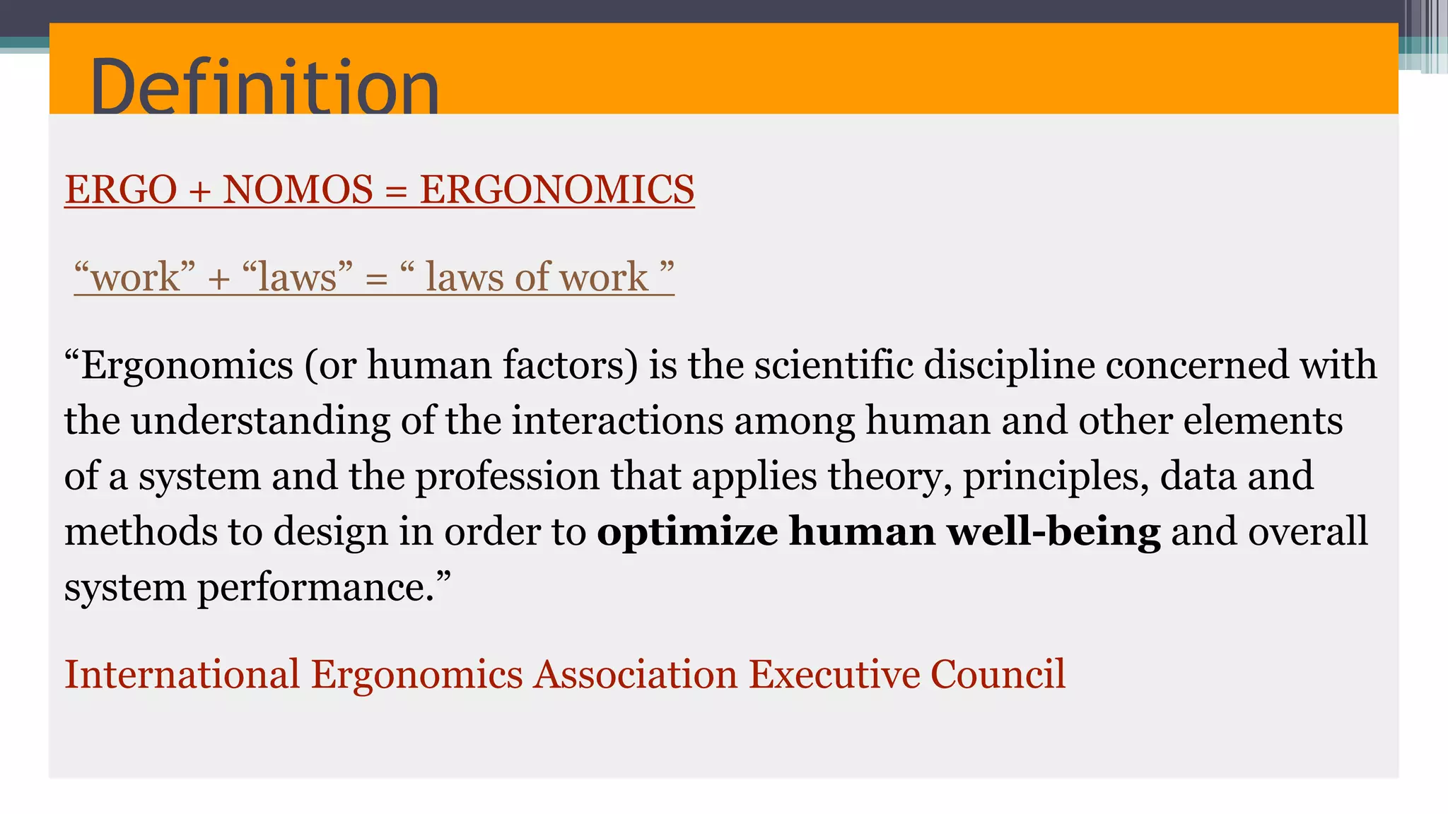 Ergonomics in Physiotherapy and Workplace | PPTX