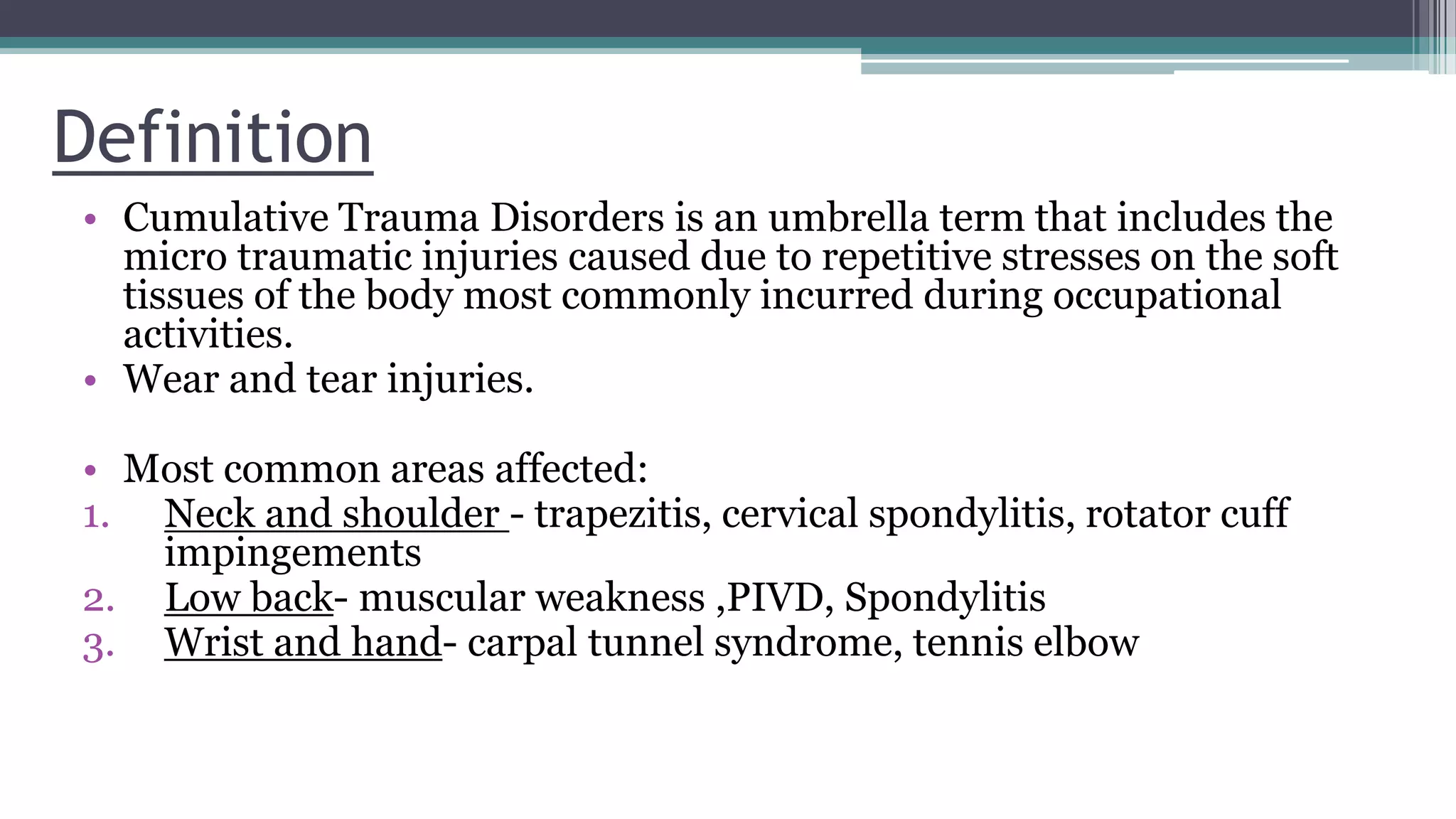 Ergonomics in Physiotherapy and Workplace | PPTX