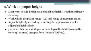 Ergonomics in Physiotherapy and Workplace | PPTX