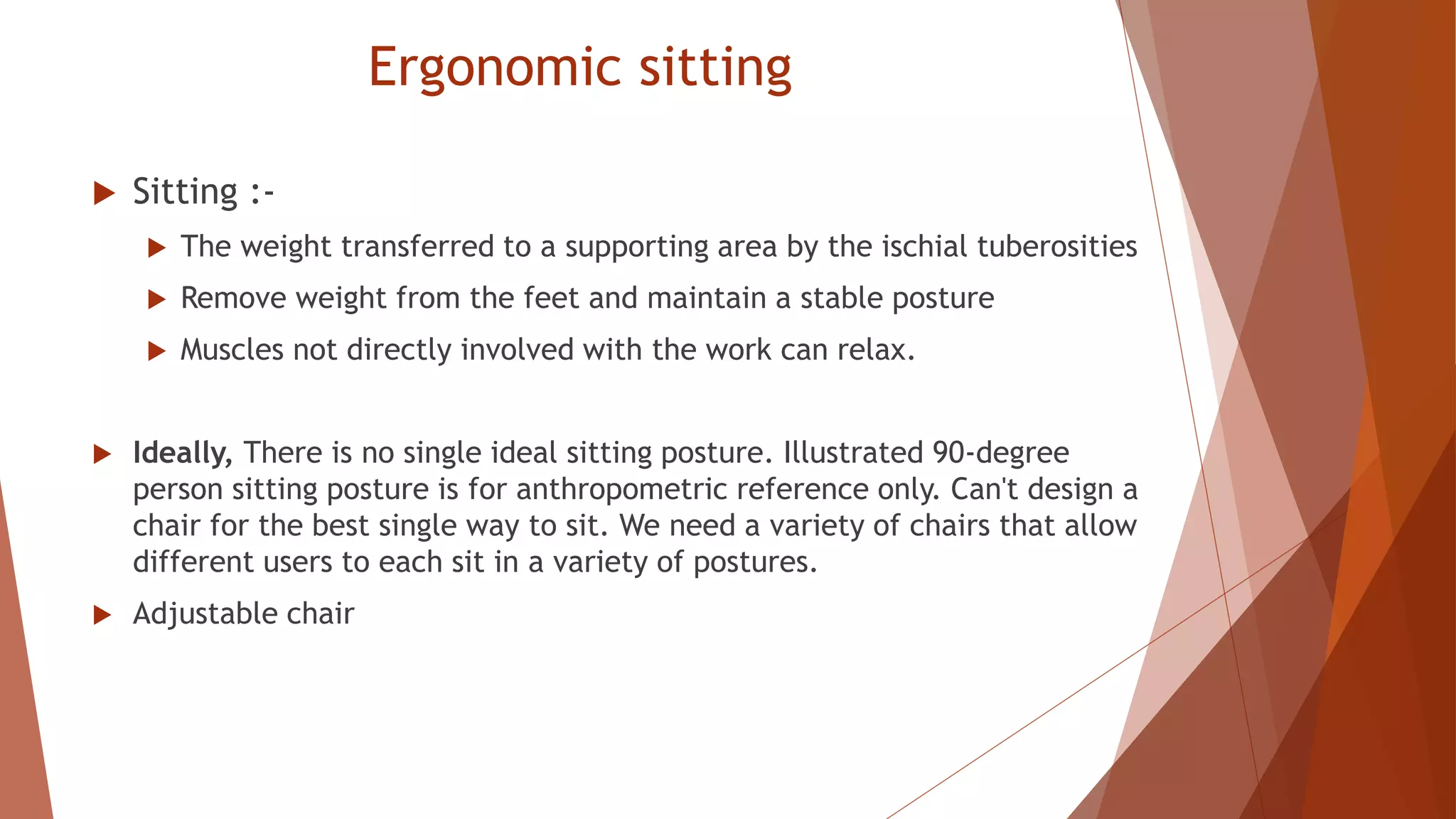 Ergonomics in sitting posture | PPTX