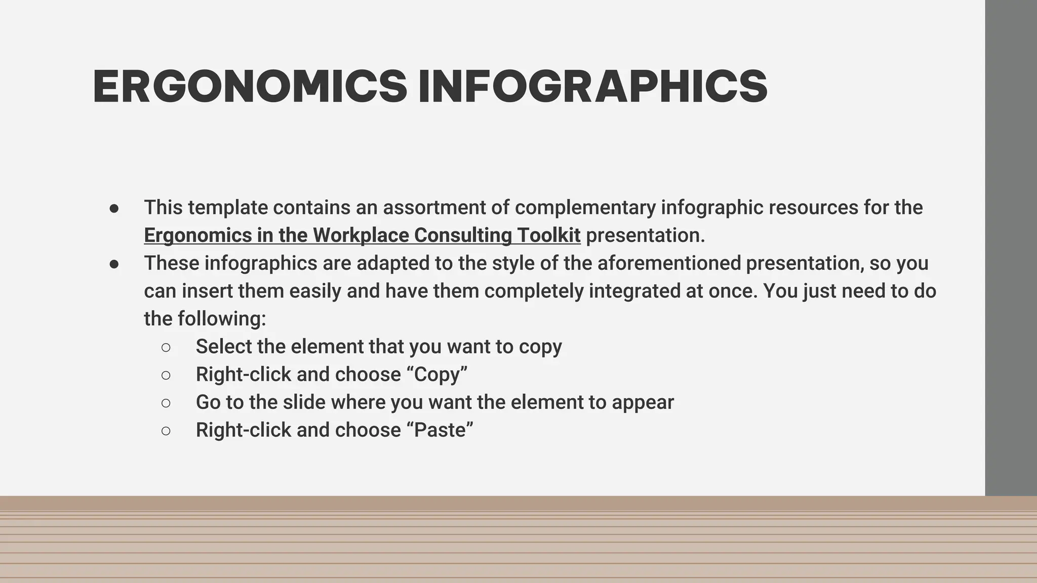 Ergonomics in the Workplace Consulting Toolkit Infographics by Slidesgo ...