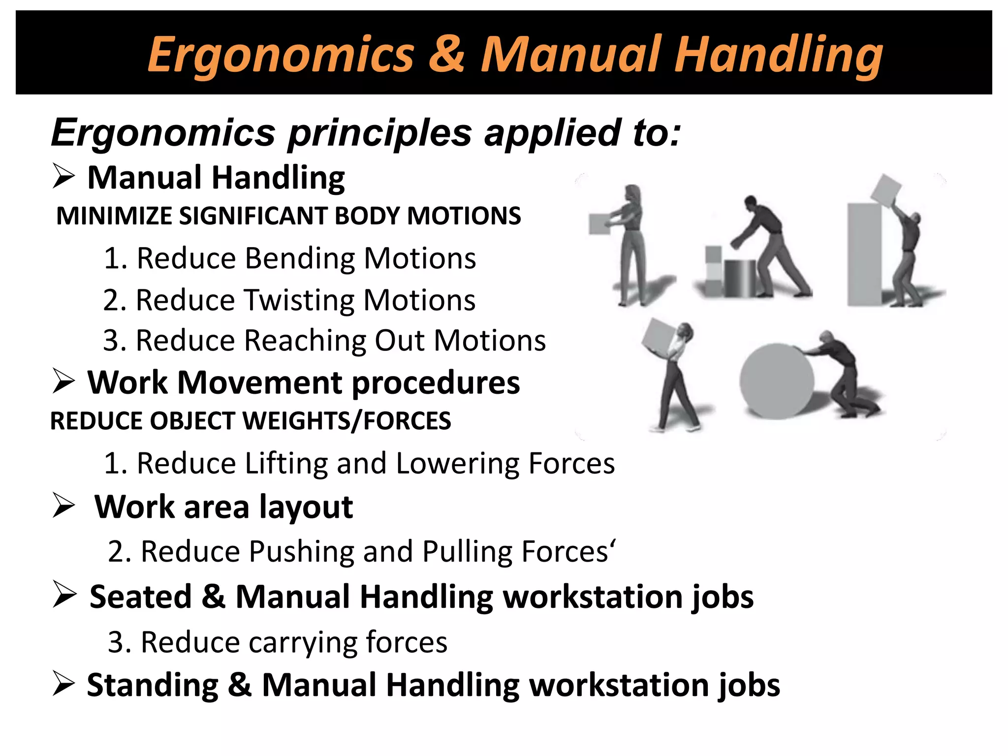 Ergonomics & Manual Handling | PPTX | Physical Therapy | Wellness