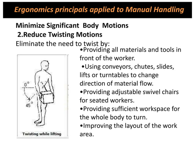 Ergonomics & Manual Handling | PPTX | Physical Therapy | Wellness