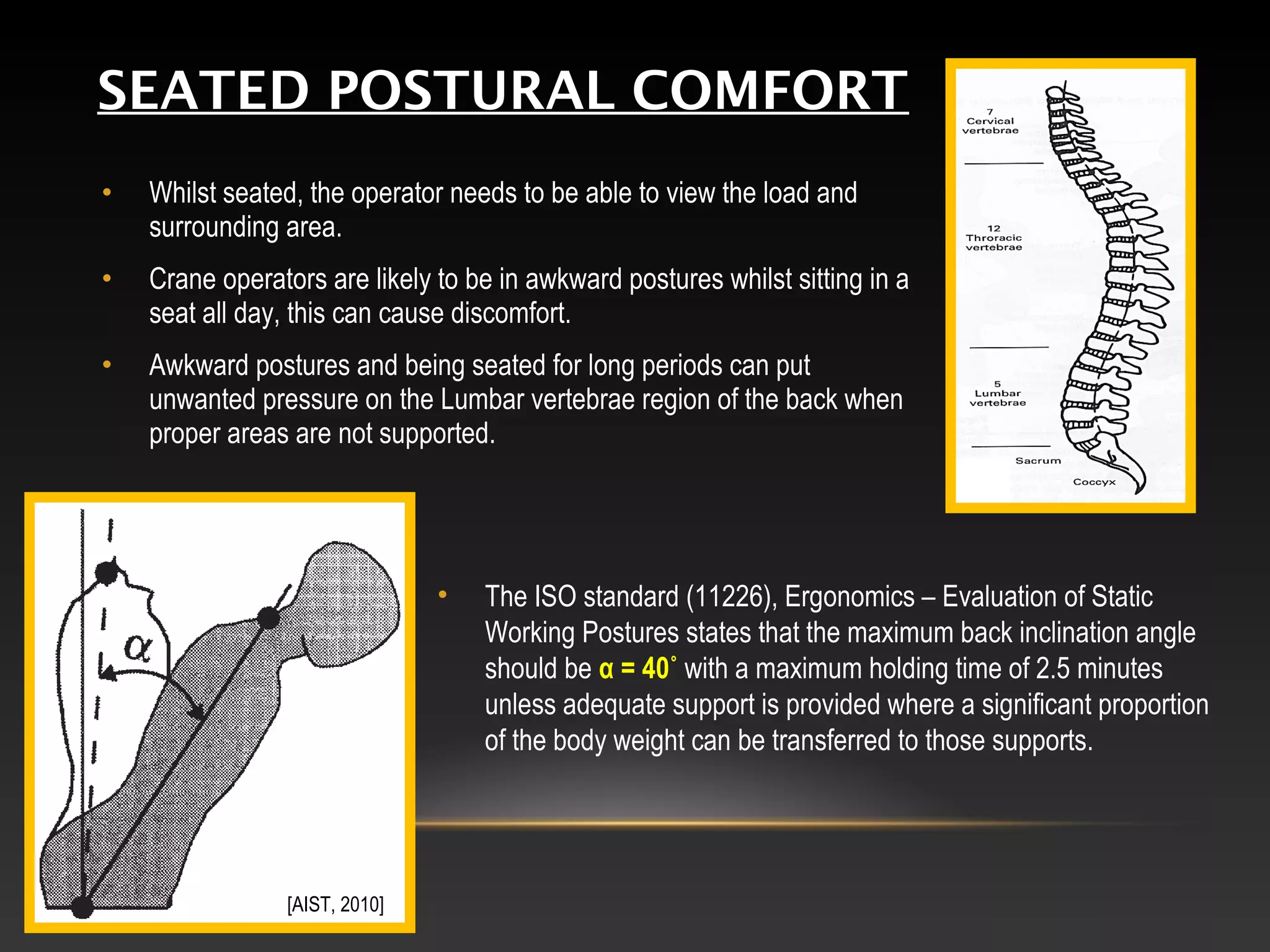 Ergonomics of a tower crane cabin & its effects on the operator | PPT