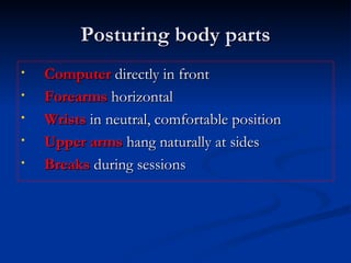 Ergonomics Of Computer Usage | PPT | Computer Peripherals | Computing