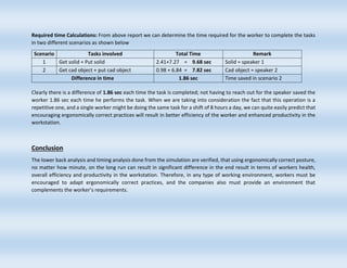Ergonomics project in jack simulation | PDF
