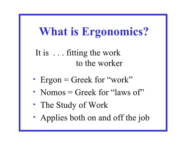 Ergonomics training | PPT | Computer Peripherals | Computing