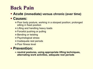 Ergonomics Training lifting advices for good low back posture | PPT