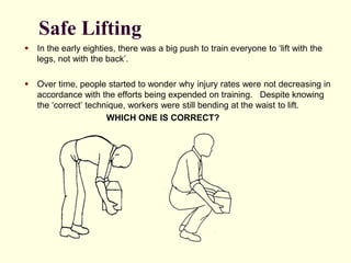 Ergonomics Training lifting advices for good low back posture | PPT