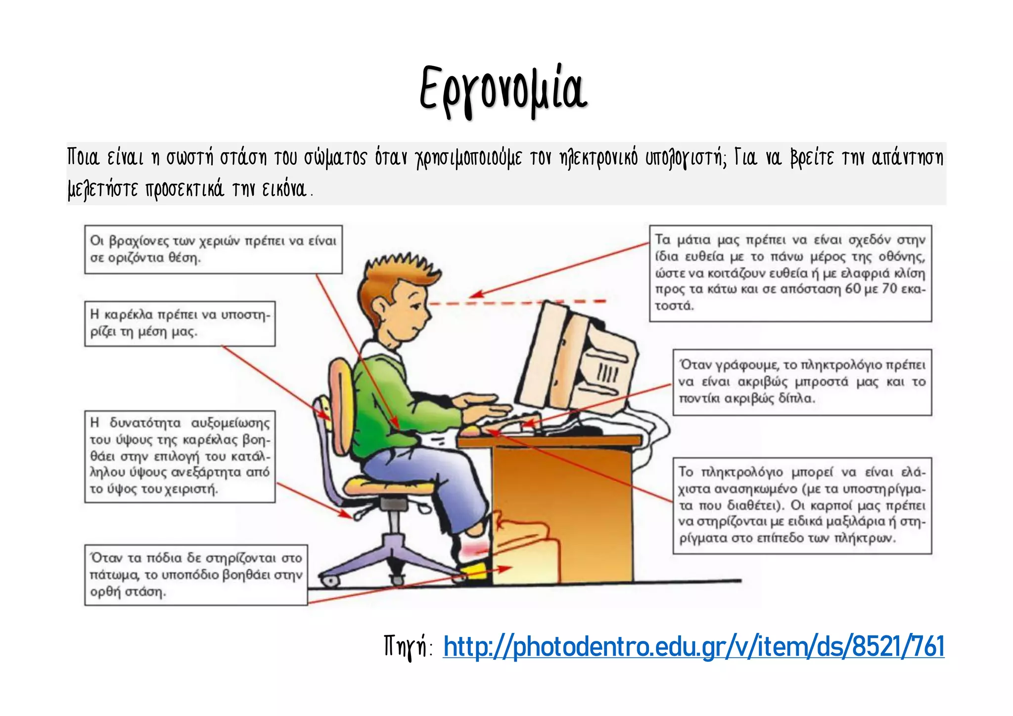 Εργονομία: Η σωστή στάση εργασίας στον Η/Υ | PDF
