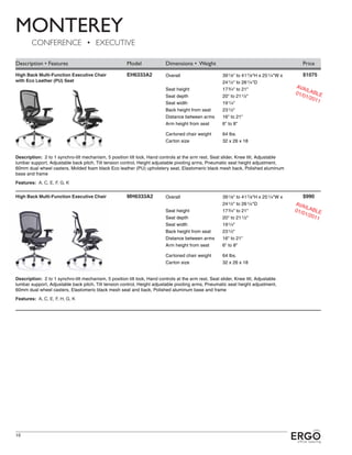 Ergo office seating 11 2010 price list | PDF
