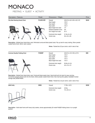 Ergo office seating 11 2010 price list | PDF
