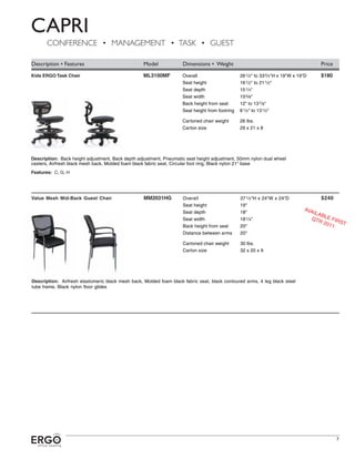 Ergo office seating 11 2010 price list | PDF