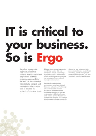 Ergo Overview Brochure | PDF