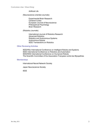 Erhan_Oztop_CV2011-short | PDF | Robotics | Technology & Computing