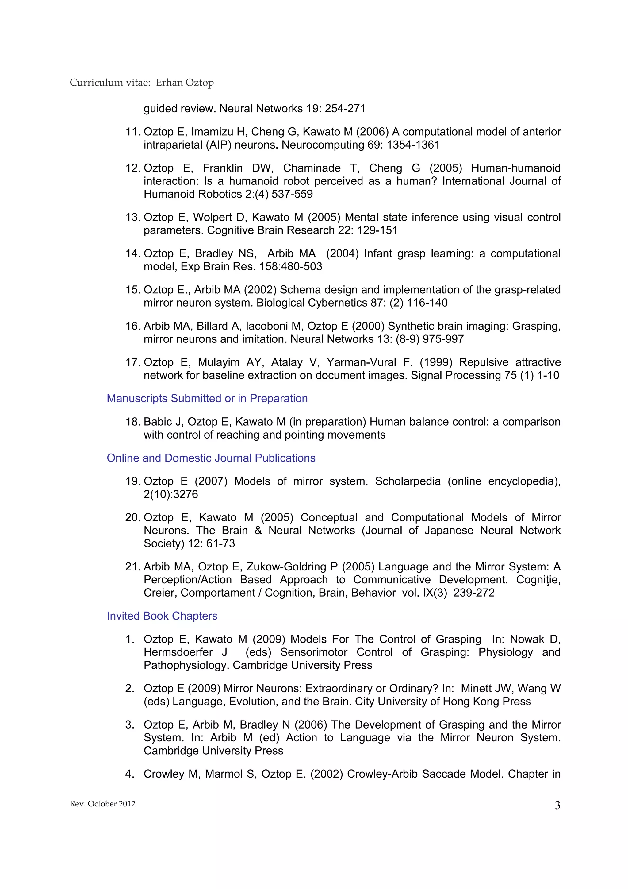 Erhan cv2012-oct | PDF