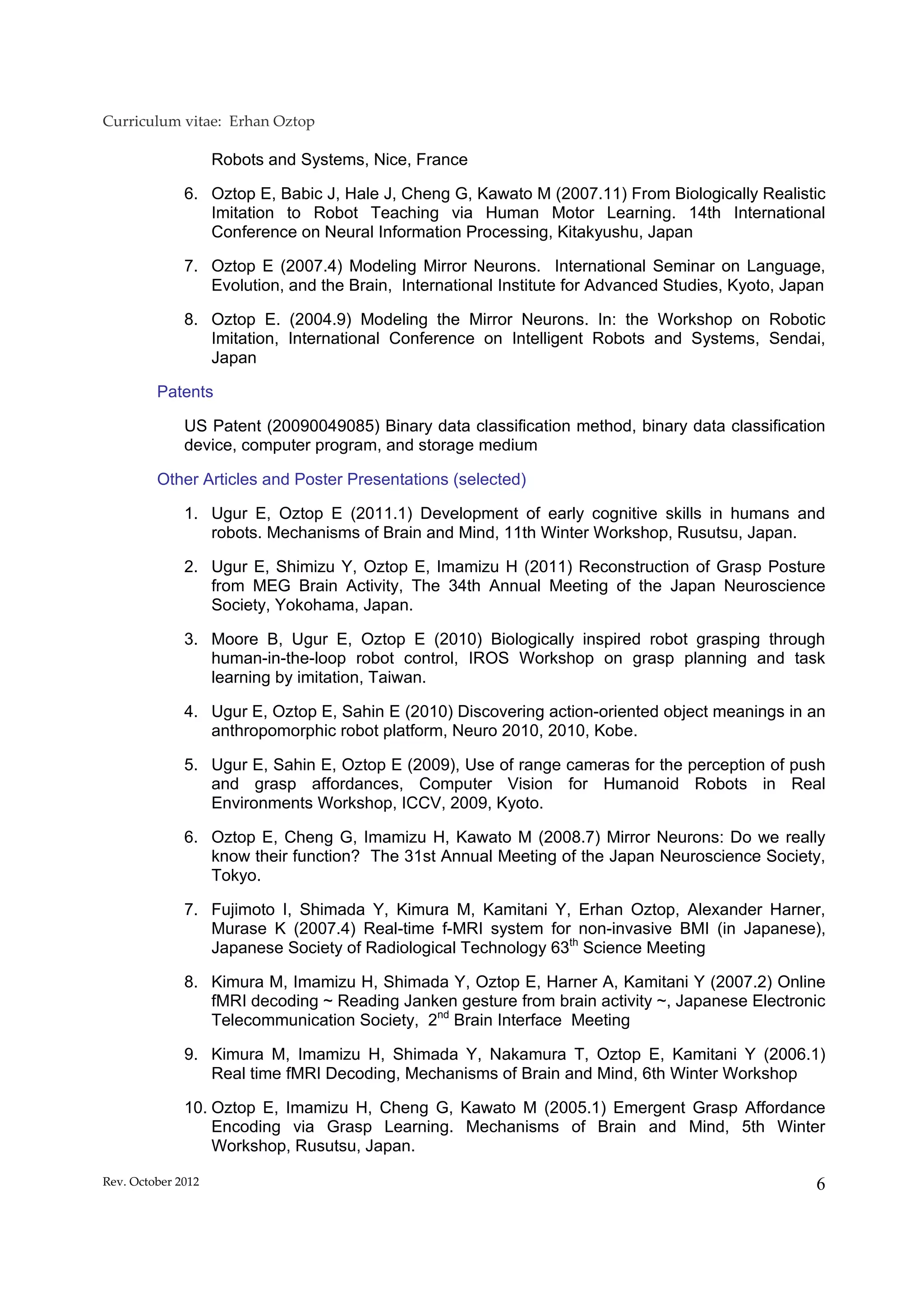 Erhan cv2012-oct | PDF