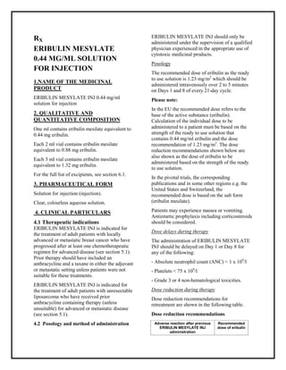 Eribulin mesylate inj 0.44 mgml solution for injection smpc taj ...