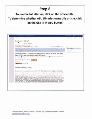 ERIC in 10 steps 042611 | PDF