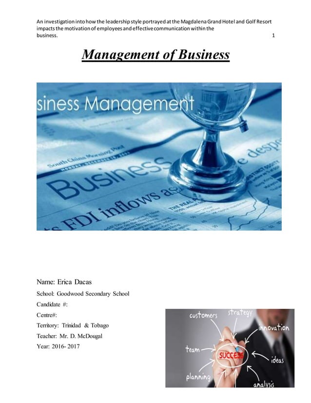 Management if Business IA (MOB) | DOCX | Business Administration | Business