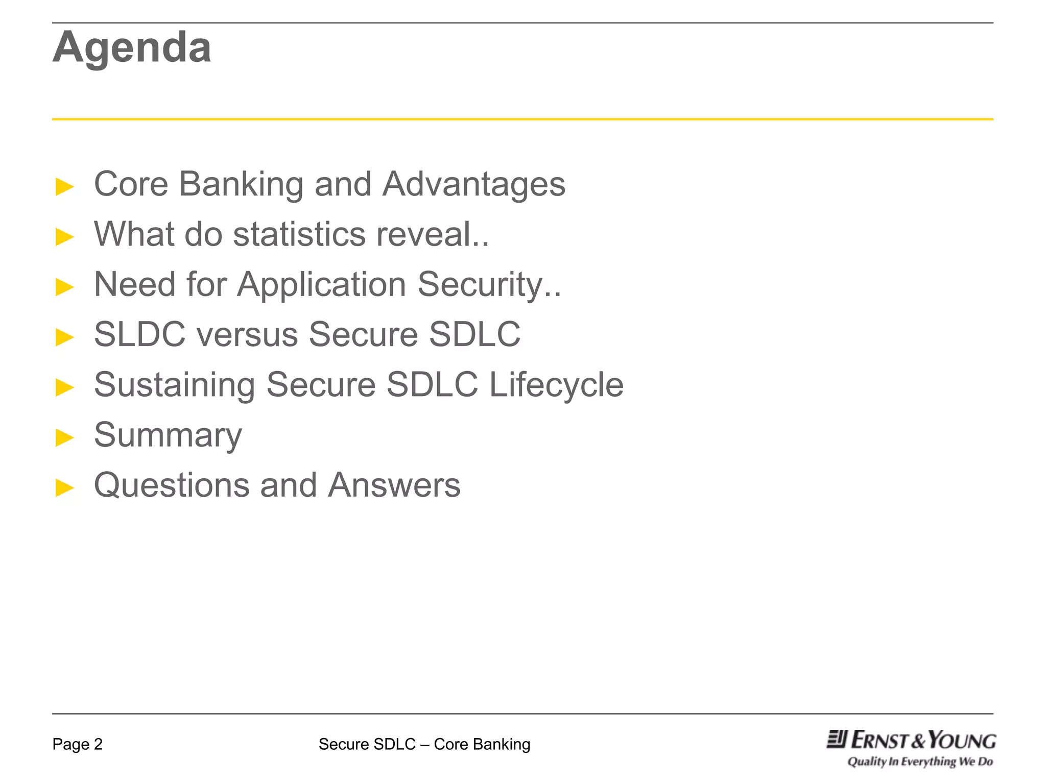 Eric Anklesaria. Secure SDLC - Core Banking | PPTX