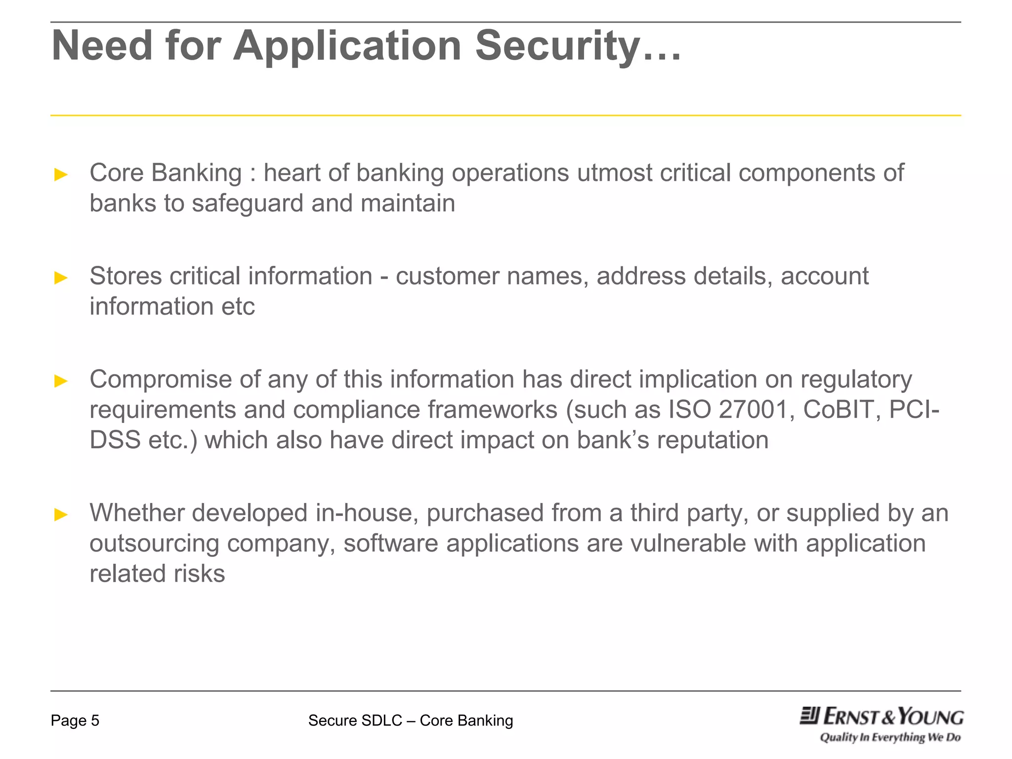 Eric Anklesaria. Secure SDLC - Core Banking | PPTX
