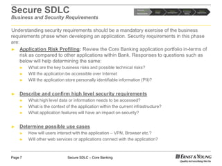 Eric Anklesaria. Secure SDLC - Core Banking | PPTX
