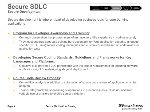 Eric Anklesaria. Secure SDLC - Core Banking | PPTX