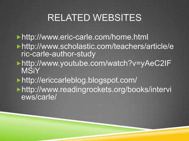 Eric Carle Author Study Powerpoint | PPT