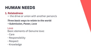 ERICH Fromm theory personality discusses the different needs of human ...