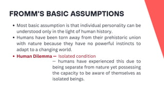 ERICH Fromm theory personality discusses the different needs of human ...