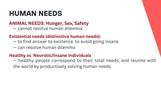 ERICH Fromm theory personality discusses the different needs of human ...