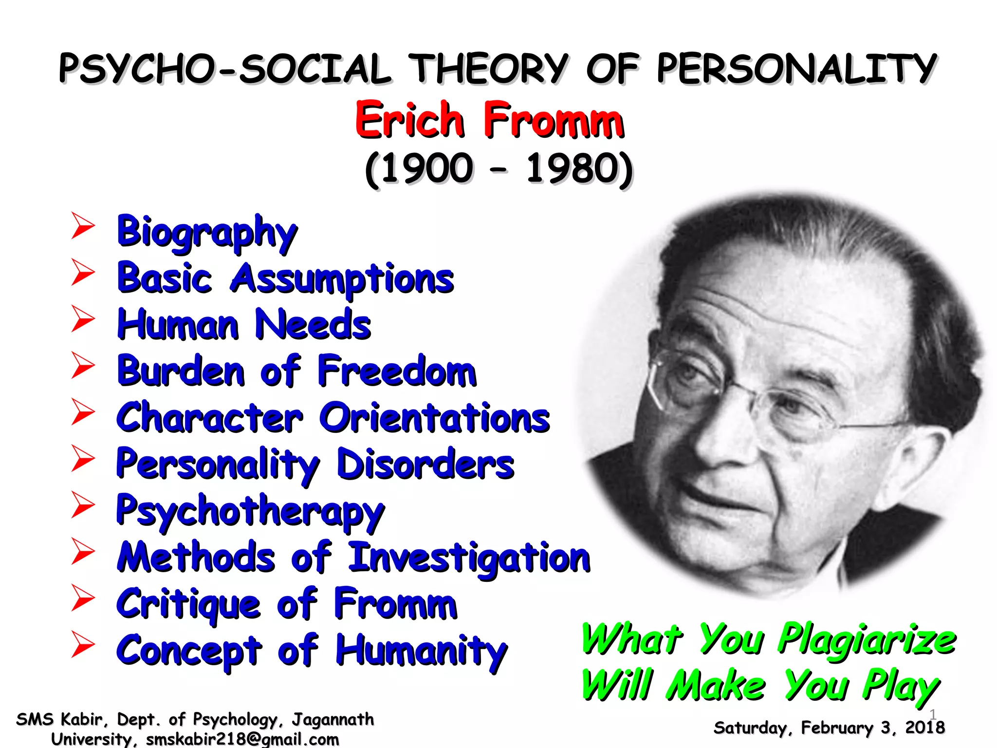 Erich fromm psychosocial theory | PPT