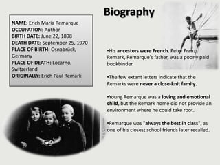Erich Maria Remarque | PPTX