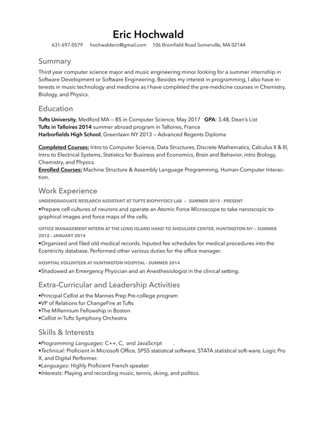 Eric hochwald's resume | PDF