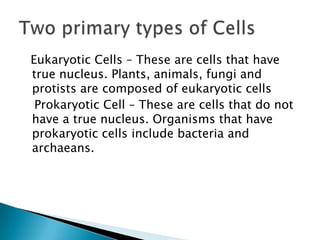 Cell- The basic Structure of life | PPTX