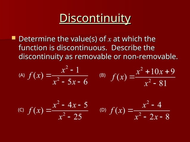 Continuity ppt- masteral (functions and relations) | PPT