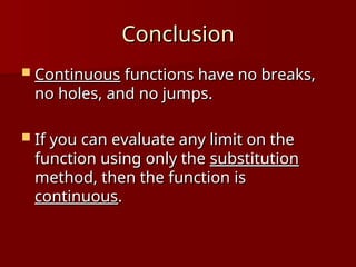 Continuity ppt- masteral (functions and relations) | PPT