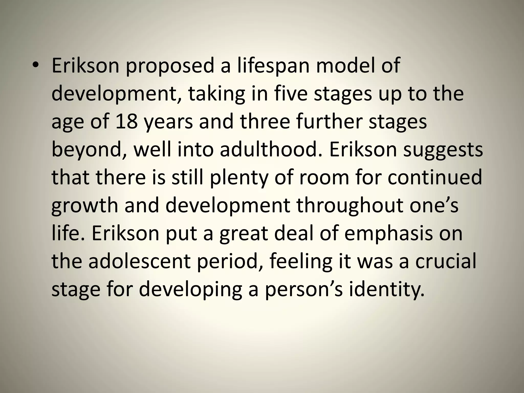 Erick erickson, psychosocial theory | PPTX