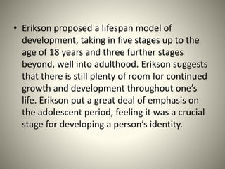 Erick erickson, psychosocial theory | PPTX